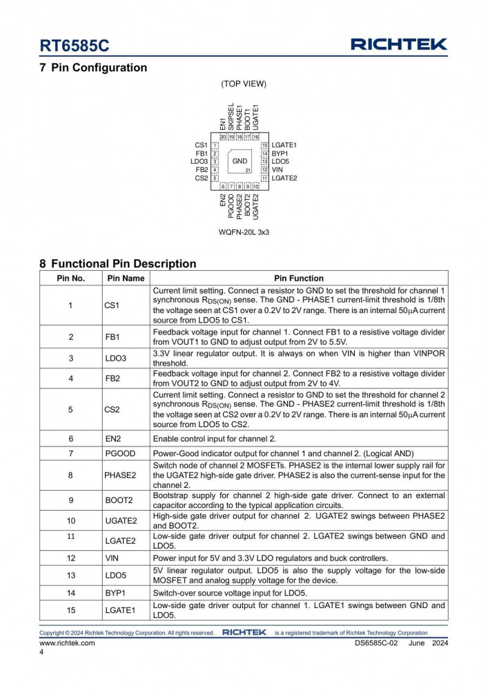 RT6585C datasheet page 4