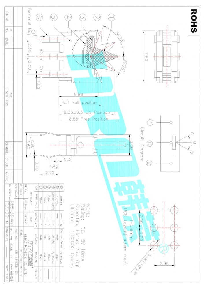 K5-1640DN-01 technical document page