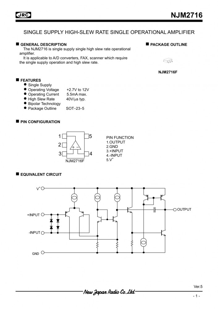 NJM2716 datasheet page 1