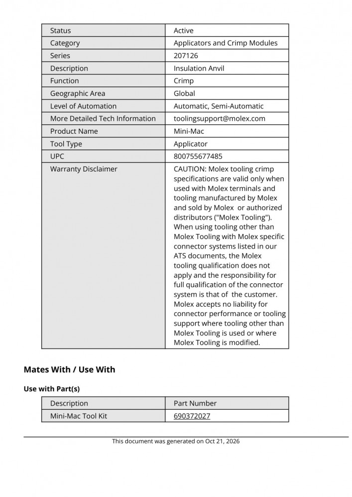 Technical document image 2 for MOLEX 690394528