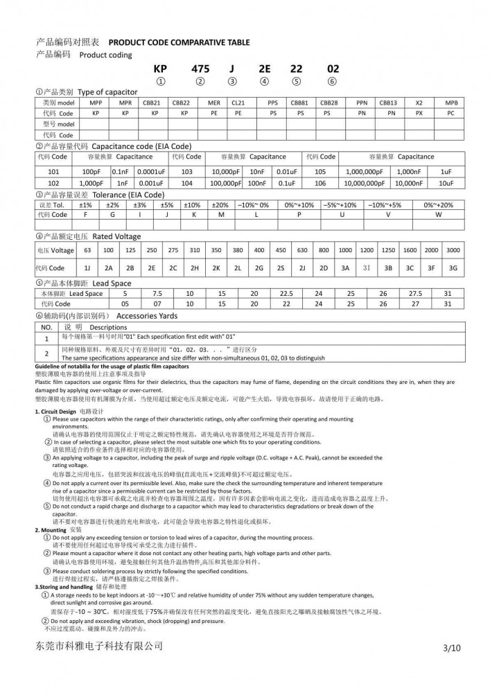 KYET KP475J2E2202 specification page 3
