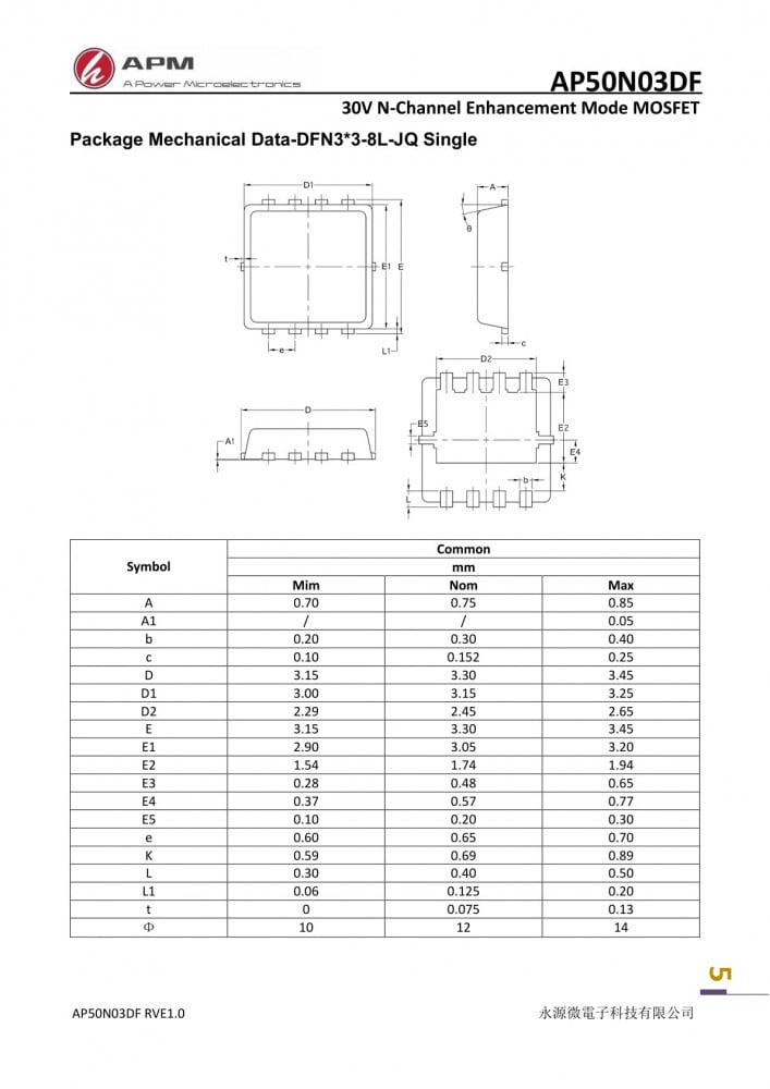 AP50N03DF datasheet page 5