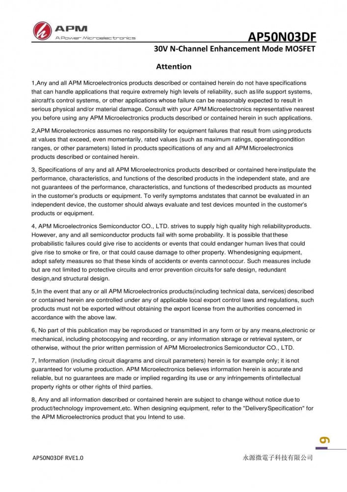 AP50N03DF datasheet page 6