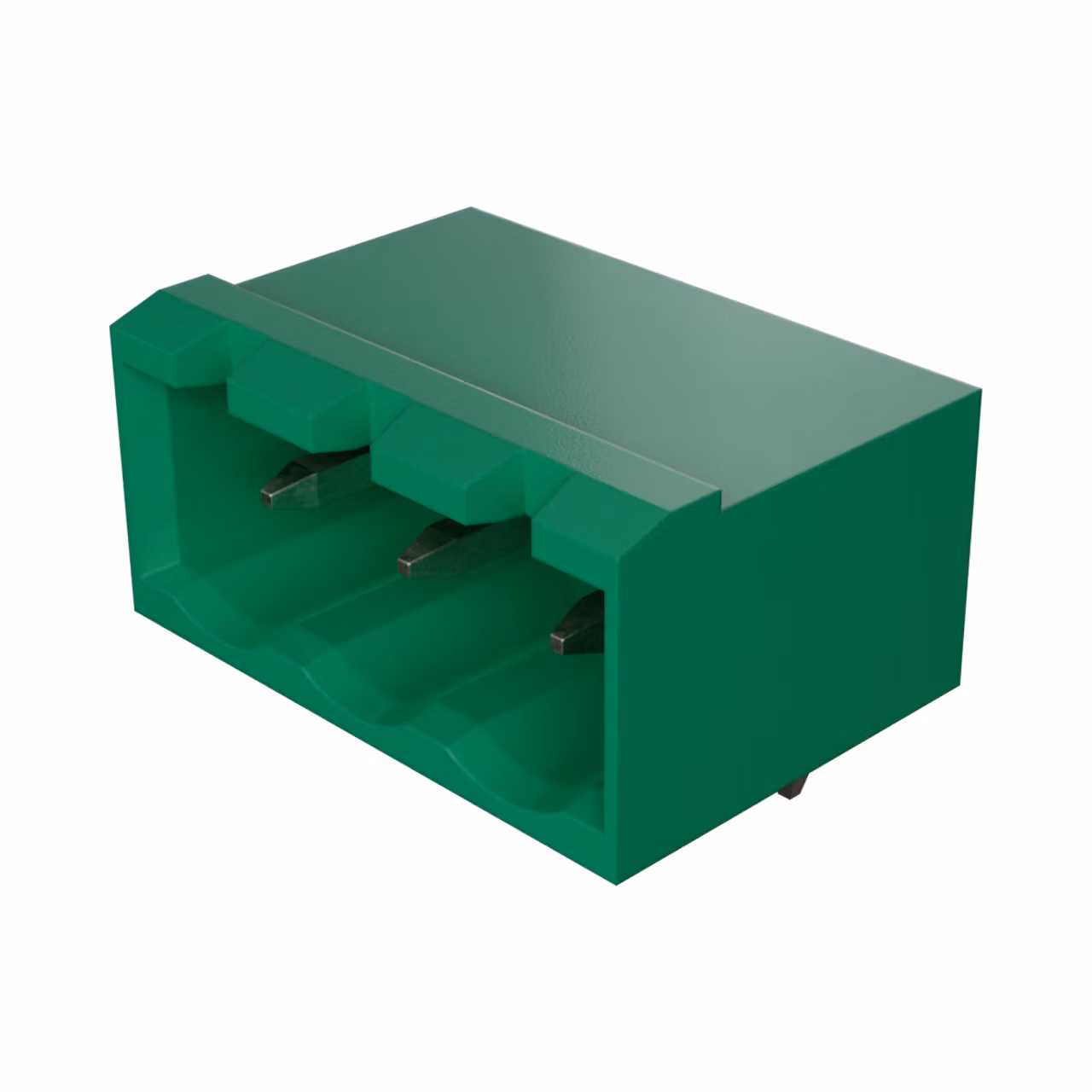 5.08mm Pitch Eurostyle Right-Angle PCB Header, Green Housing, 3 Circuits for sale