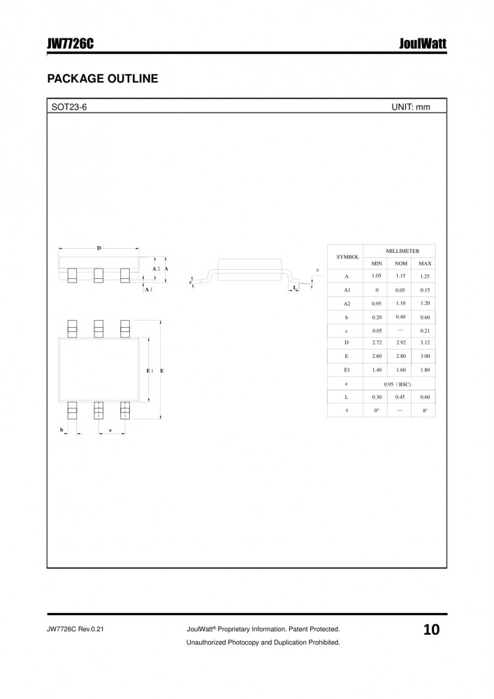 JW7726C datasheet page 10