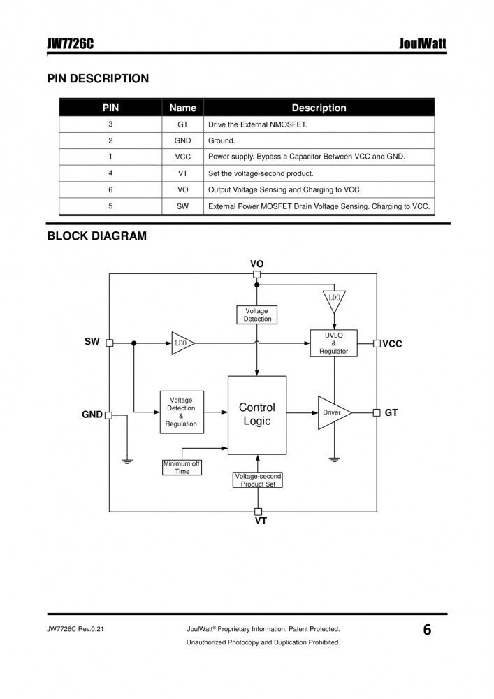 JW7726C datasheet page 6
