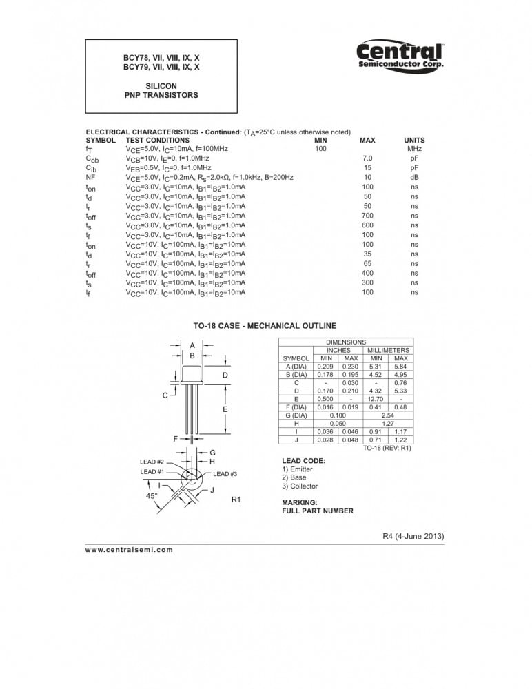 BCY79-X PBFREE datasheet page 2