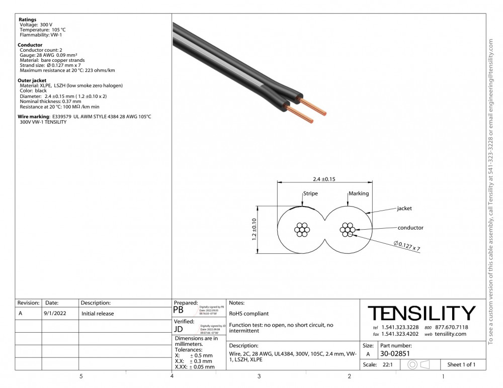 Tensility International 30-02851 product drawing