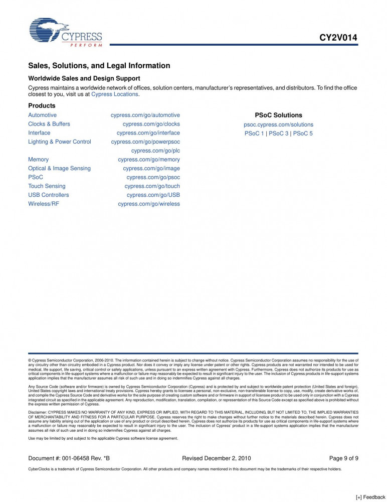 CY2V014 technical document page 9
