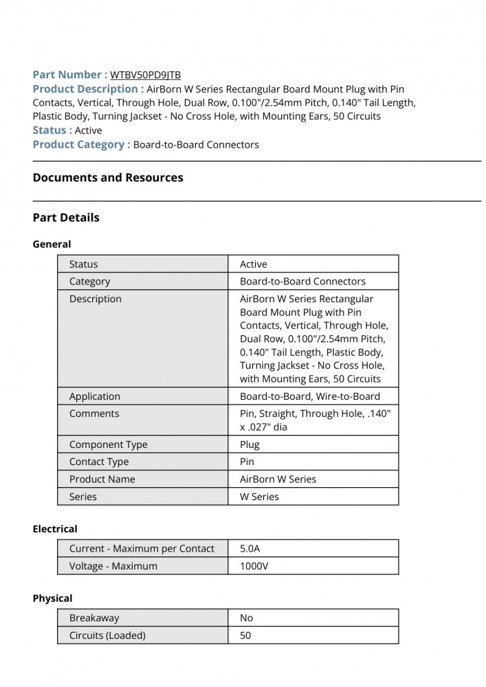 WTBV50PD9JTB technical document image 1