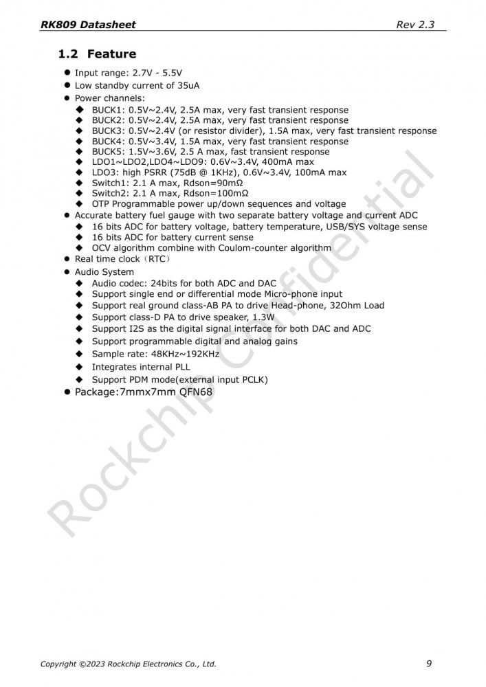 RK809 datasheet page 9