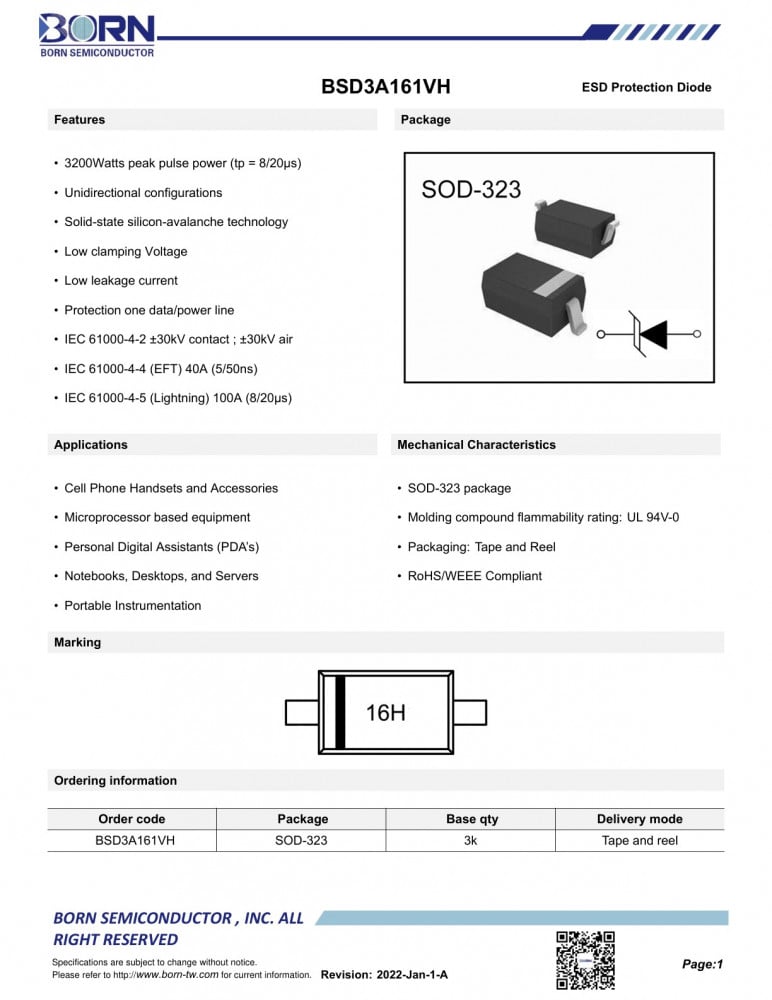 BSD3A161VH datasheet page 1