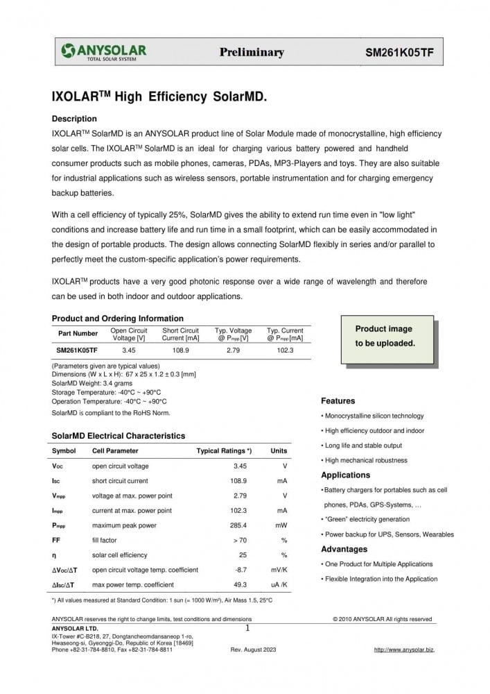 SM261K05TF datasheet page 1
