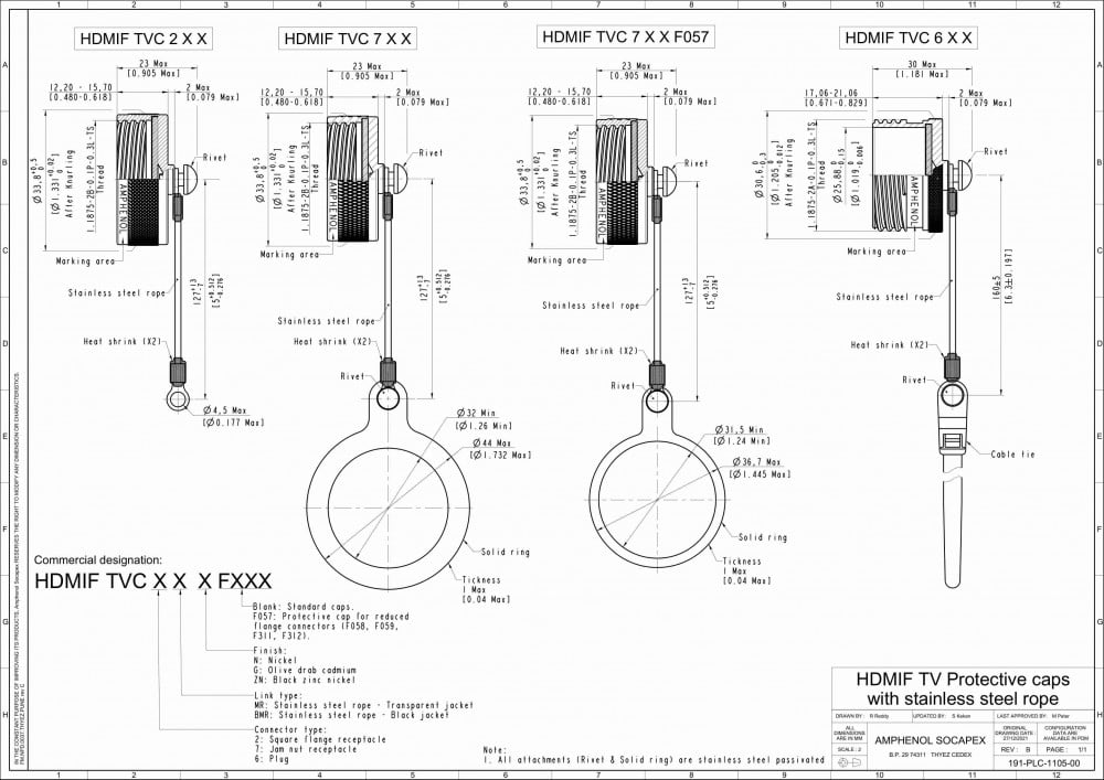 Amphenol HDMIFTVC6N technical document page