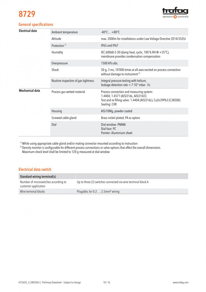 Trafag 8729 technical document page 10