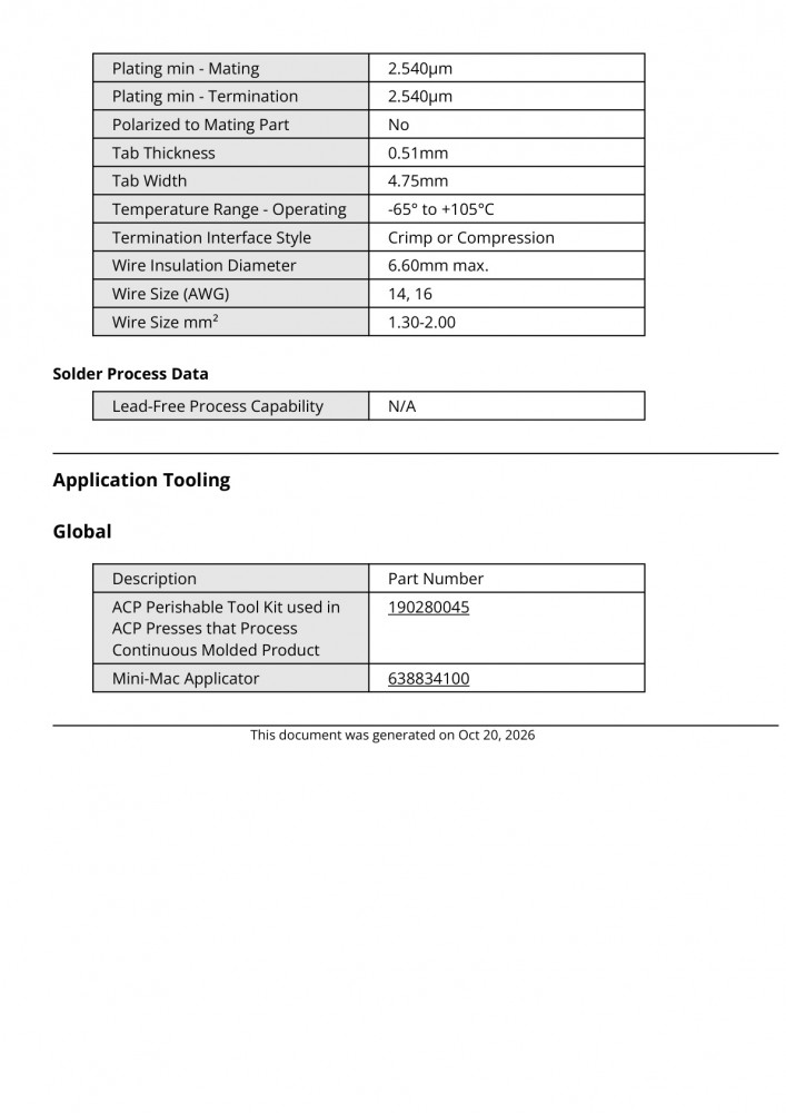 MOLEX 190030054 technical document page 3