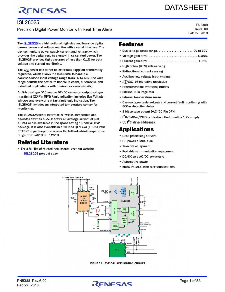 ISL28025 datasheet page 1