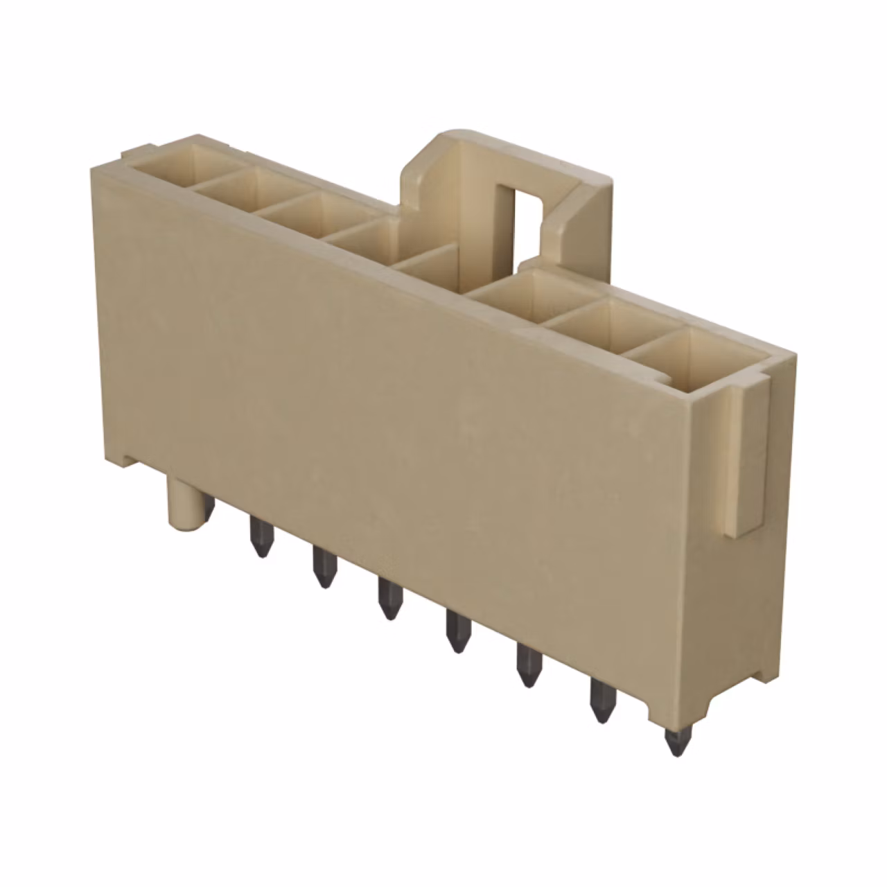 Ultra-Fit Vertical Header, 3.50mm Pitch, Single Row, 8 Circuits, with Kinked Pins, 0.38µm Gold (Au) Plating, Natural, Glow-Wire Capable for sale