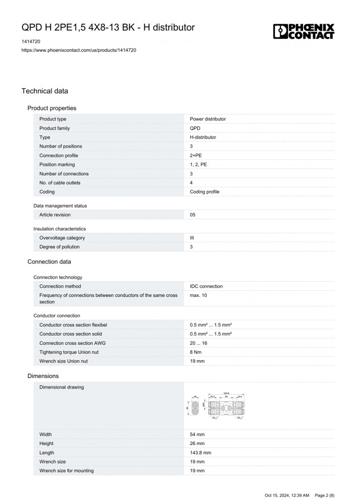 Phoenix Contact 1414720 technical document page 2