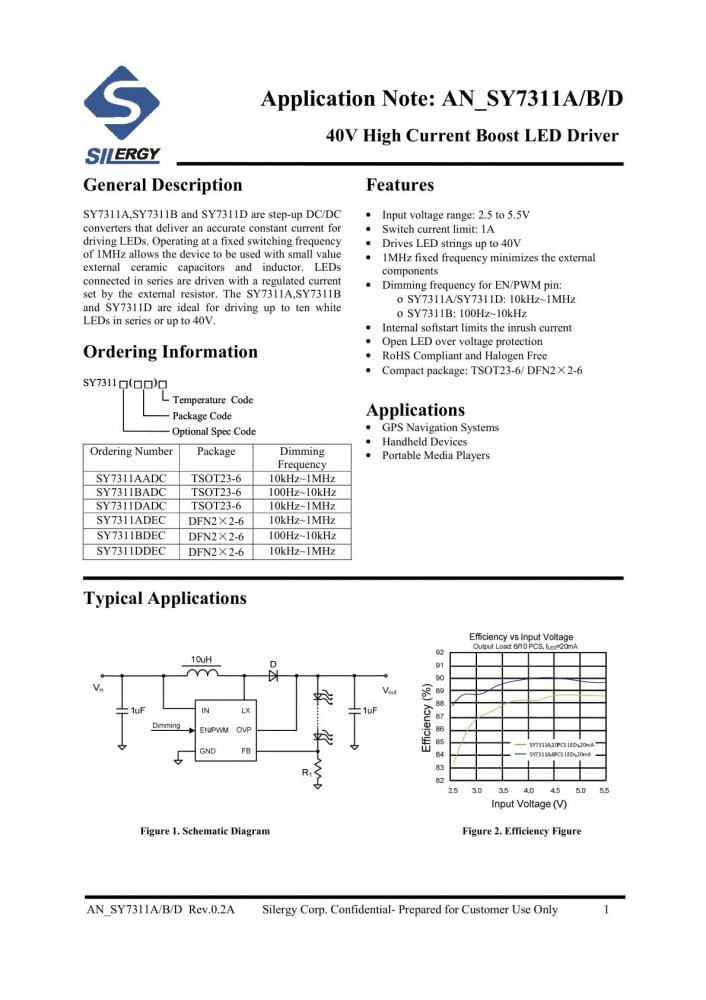 SY7311AADC datasheet page 1