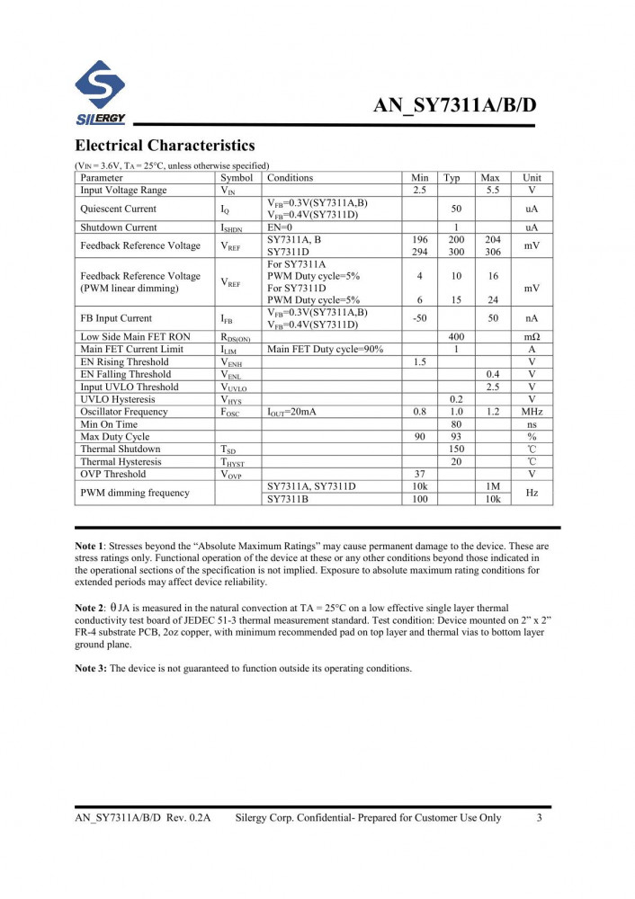 SY7311AADC datasheet page 3