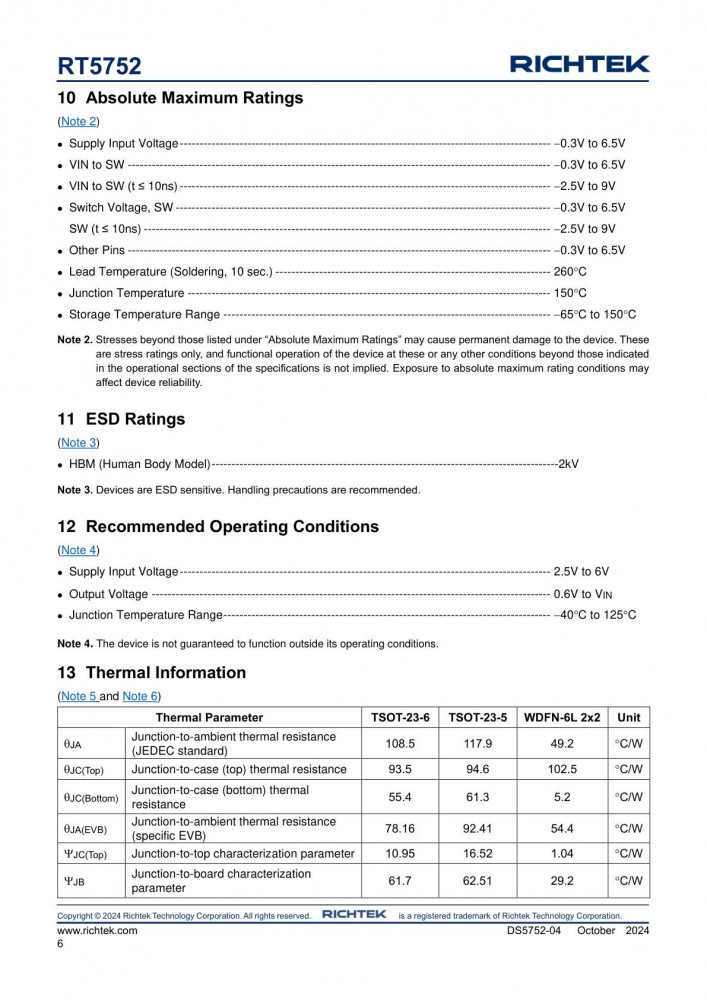 RT5752 technical document page 6
