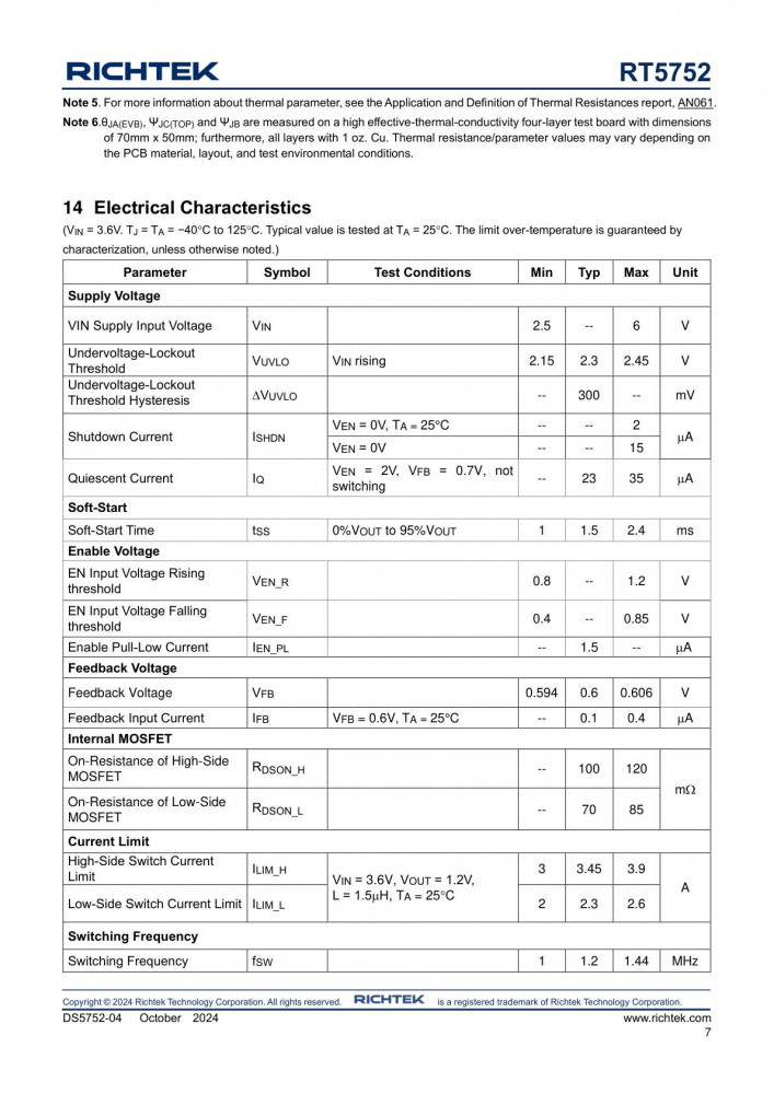 RT5752 technical document page 7