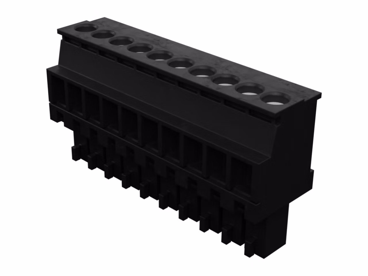 3.50mm Pitch Eurostyle Vertical Plug, Front Wire Entry, Gold (Au) Plated, Black, 10 Circuits for sale