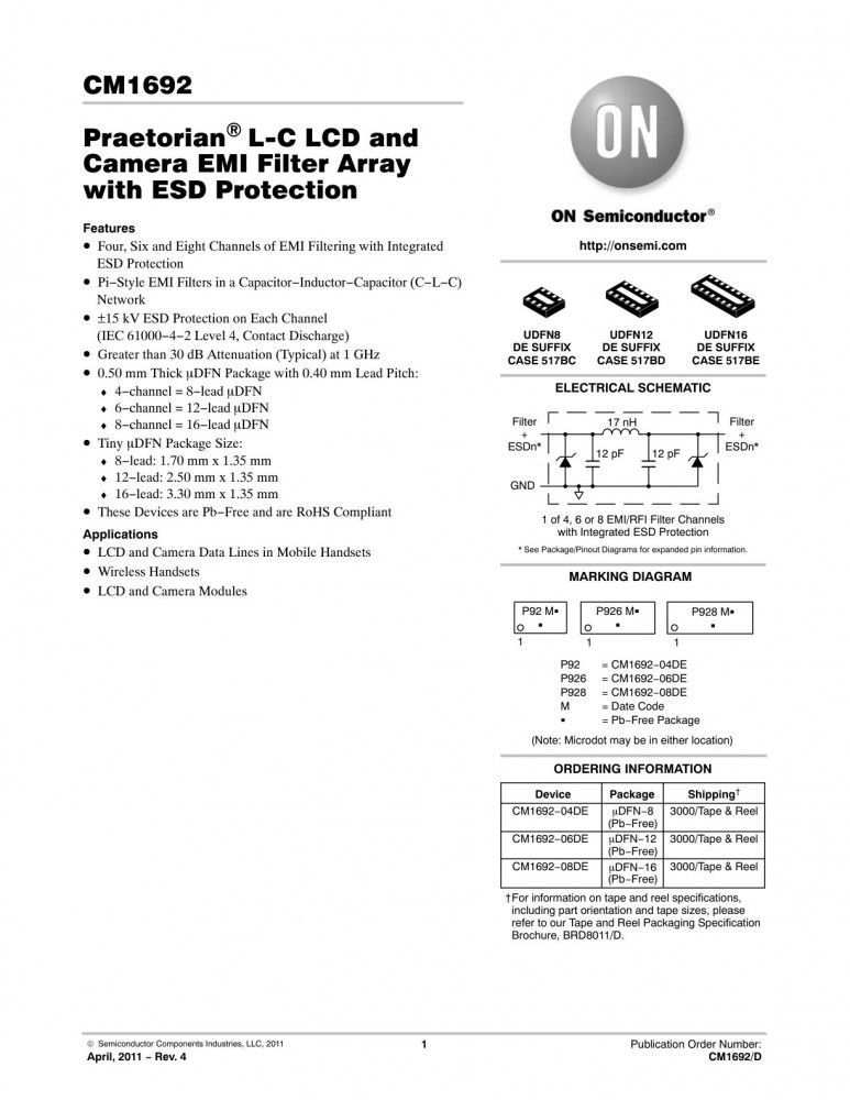 CM1692 technical document page 1