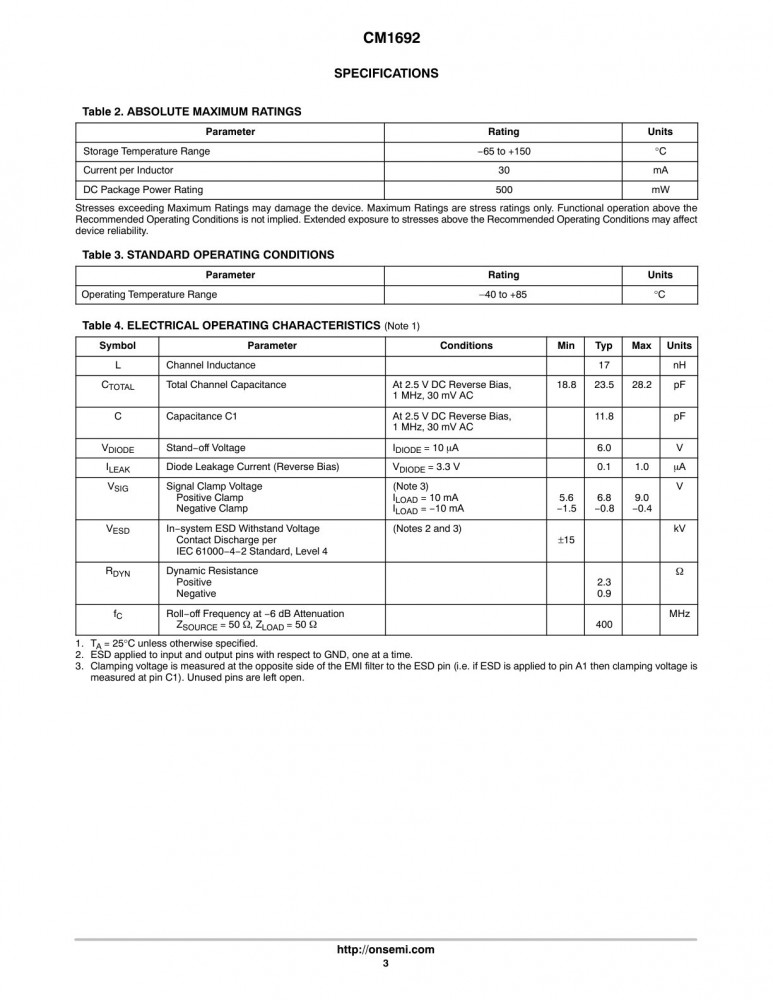 CM1692 technical document page 3