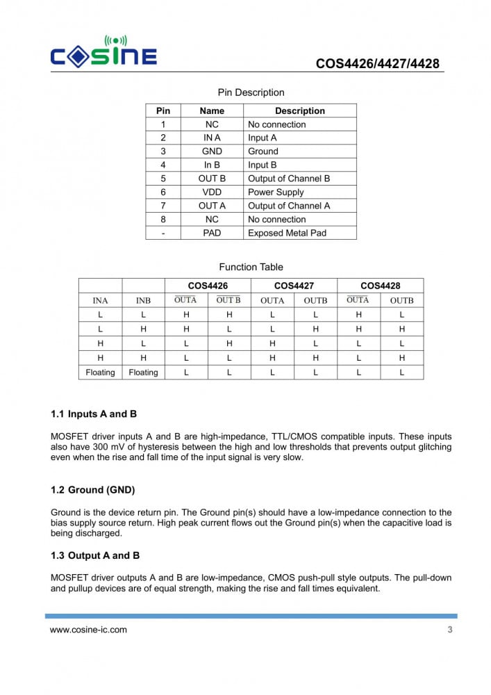 COS4428DR datasheet page 3
