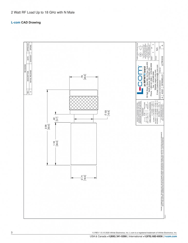 LCTR1010 mechanical drawing