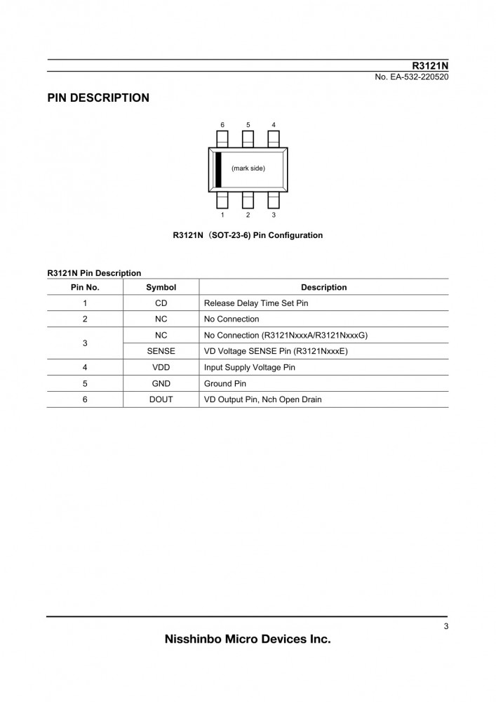 R3121N datasheet page 3