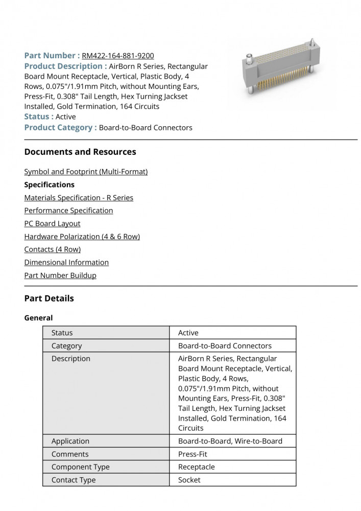 RM422-164-881-9200 technical document page 1
