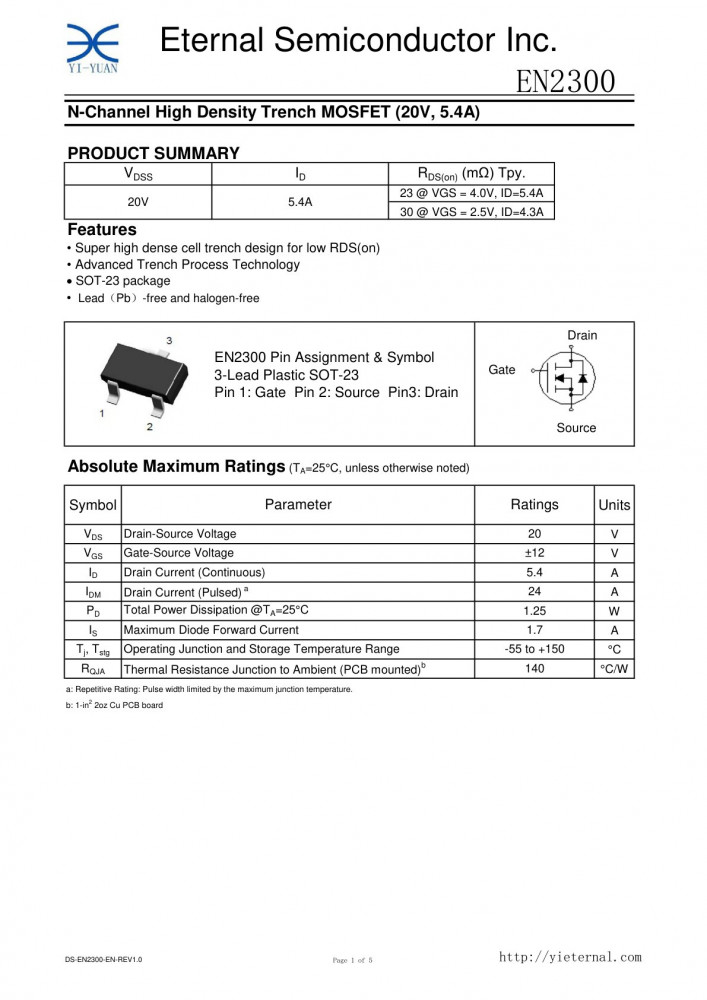 EN2300 datasheet page 1