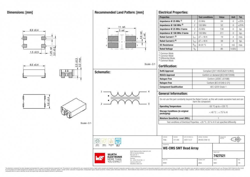7427521 datasheet page 1
