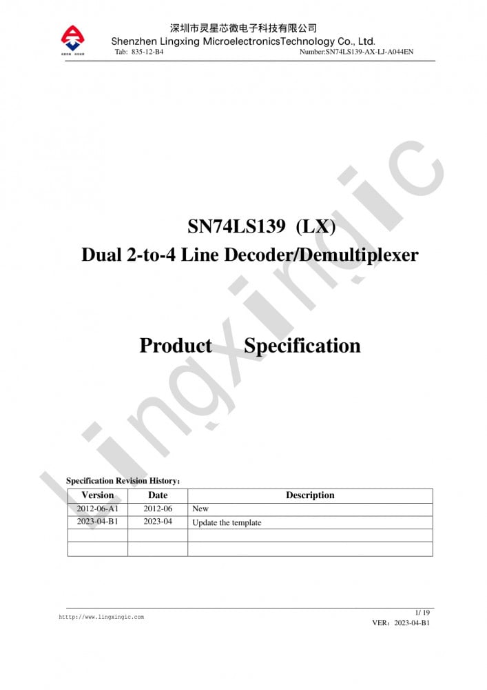 SN74LS139N(LX) datasheet page 1