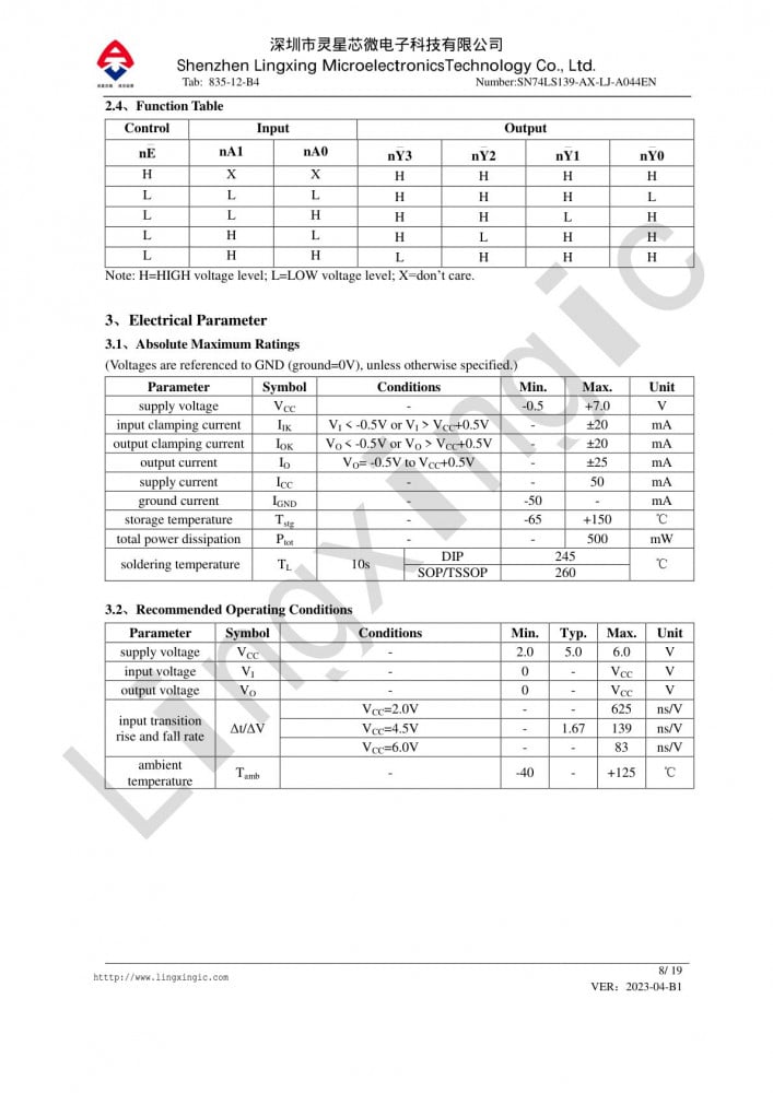 SN74LS139N(LX) datasheet page 8