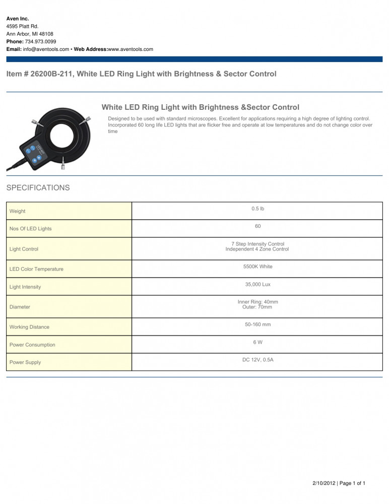 26200B-211 product document image
