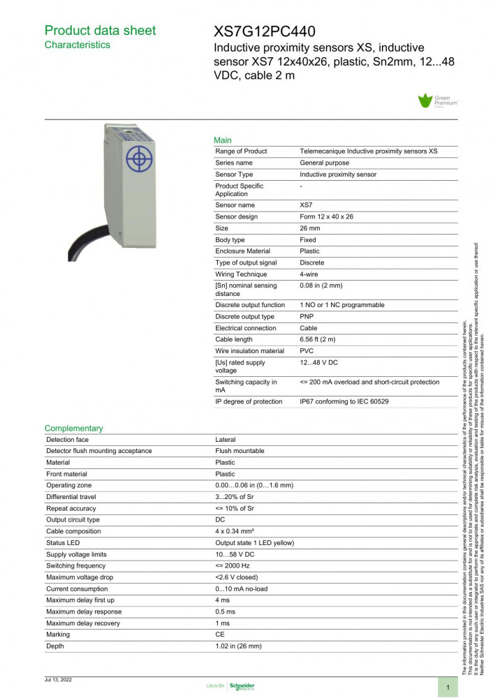 XS7G12PC440 technical document page 1