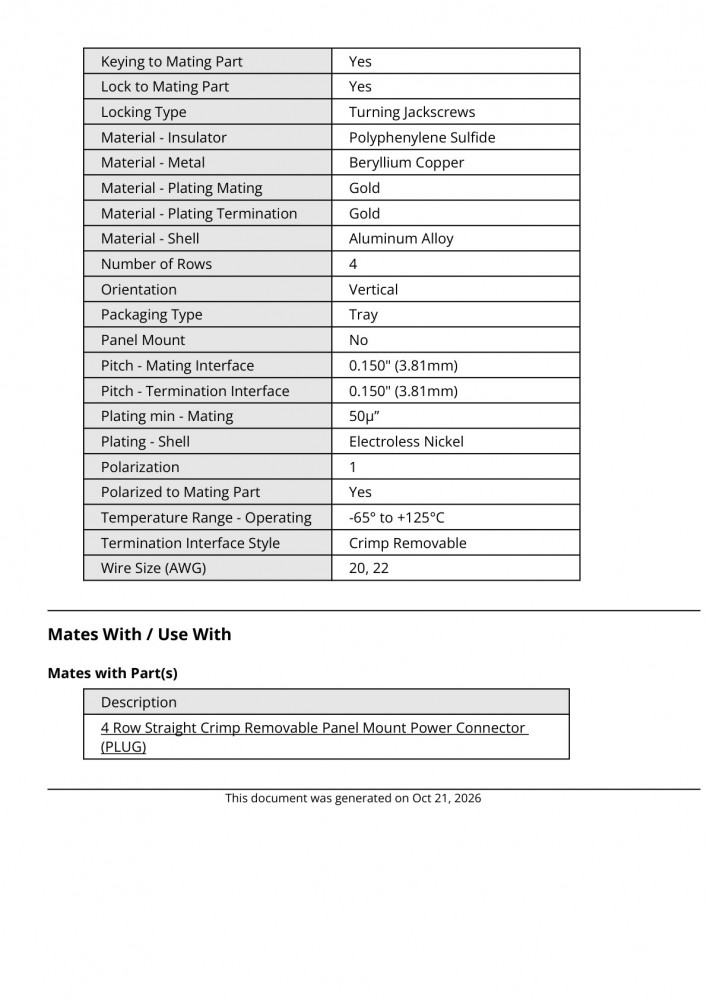 Technical document page 2 for RK442-050-301-5901