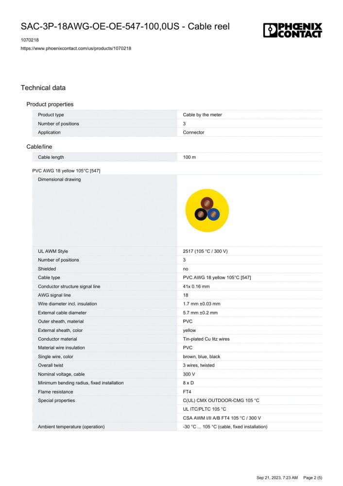 Phoenix Contact 1070218 technical document page 2
