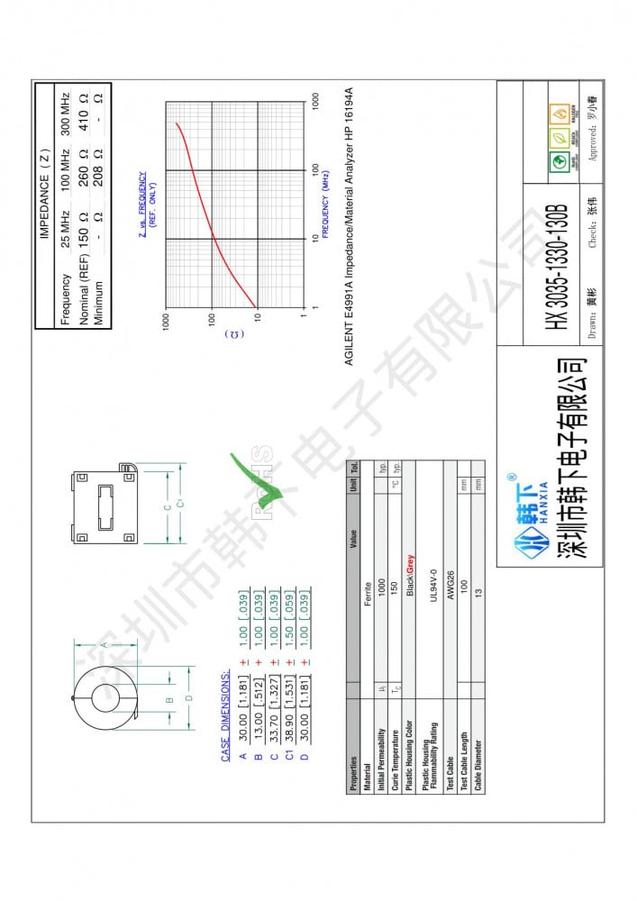HX/3035-1330-130B technical document page 1