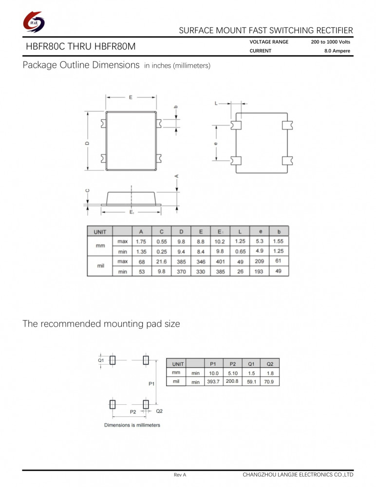HBFR80M datasheet page 3
