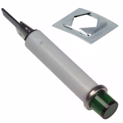 LED Panel Mount Indicator Green .310″ Hi-Dome 24V Tab Terminals
