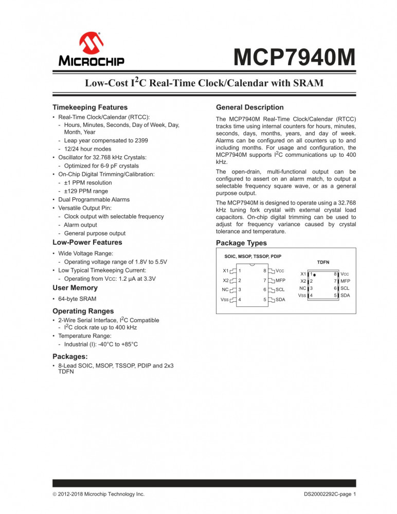 MCP7940M document page 1