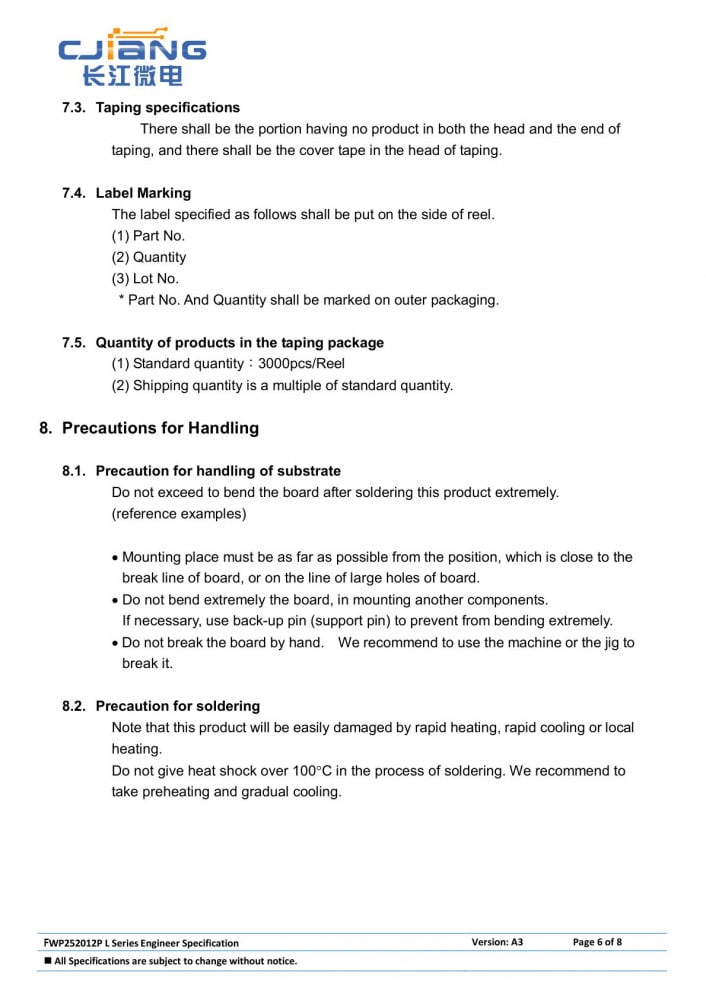FWP252012P L Series datasheet page 6