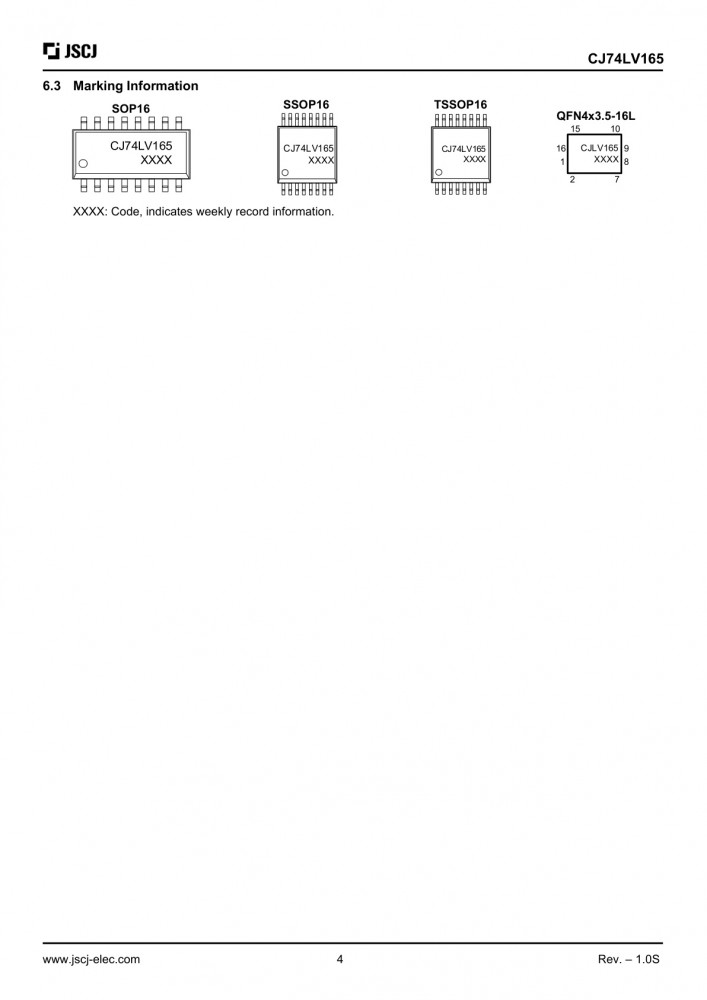 CJ74LV165BEN datasheet page 4