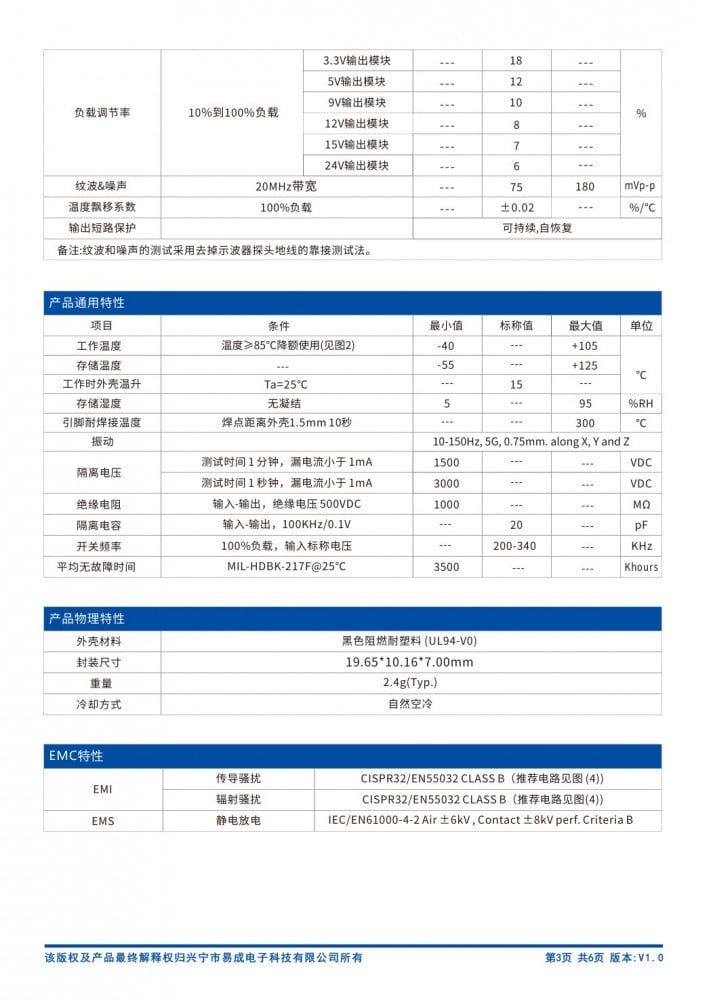 EVISUN B0505S-2WR3 datasheet page 3