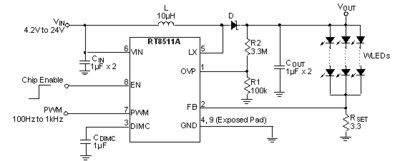 RT8511B - 43V Asynchronous Boost WLED Driver
